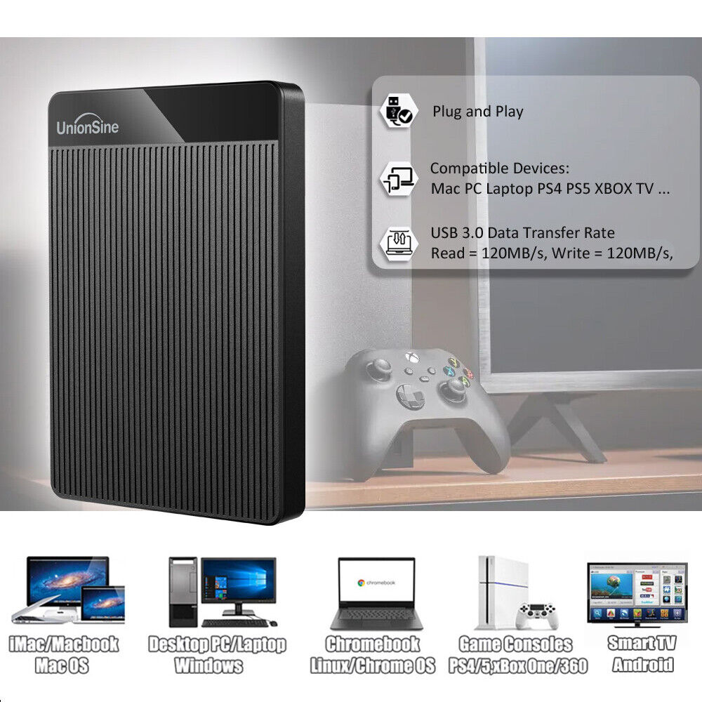HDD extern UnionSine HD2510 500gb, 2.5'', USB 3.0, negru - eMAG.ro