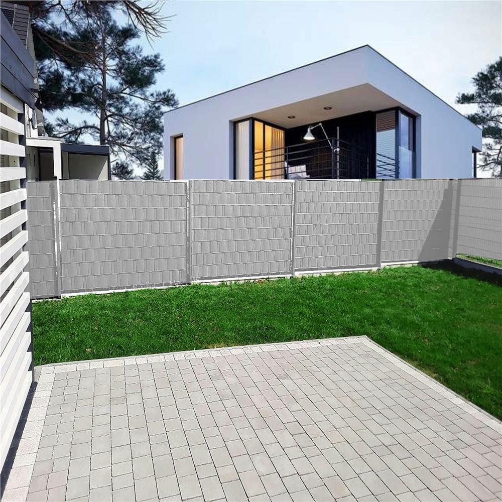 Panou de gard pentru intimitate in gradina, PVC, 35 x 0.19 m, gri - eMAG.ro