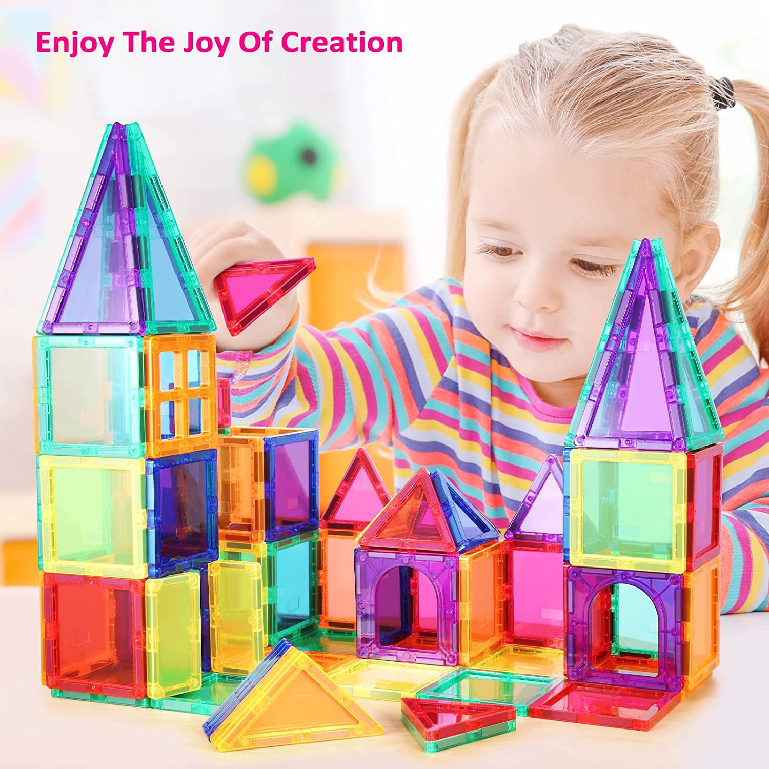 Set de Constructie Magic Magnets, Include 70 de Piese, Magneti ...