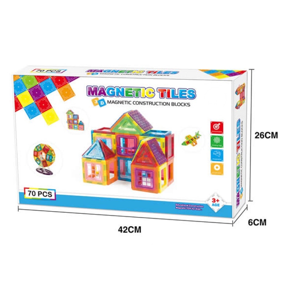 Set de Constructie Magic Magnets, Include 70 de Piese, Magneti ...