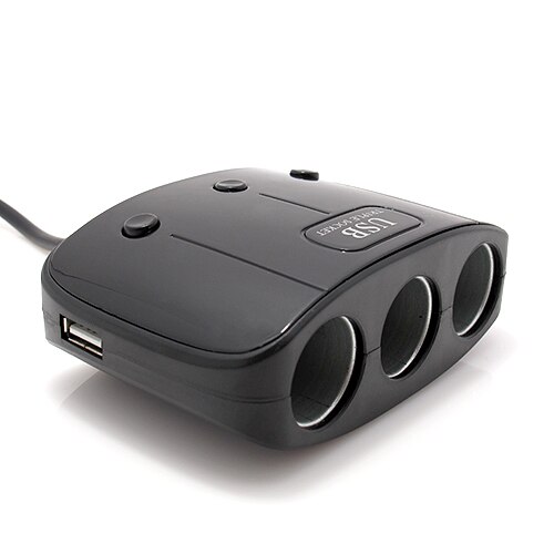 Multiplicator priza bricheta auto MP01, cu 3 iesiri independente, 120W ...