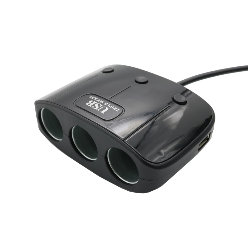 Multiplicator priza bricheta auto MP01, cu 3 iesiri independente, 120W ...