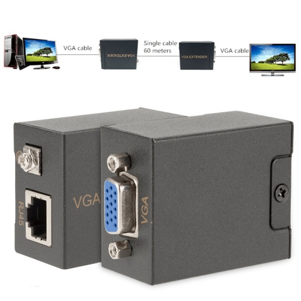 Set extender VGA mama prin Ethernet RJ45 CAT 5e / 6, pana la 60m, cu ...