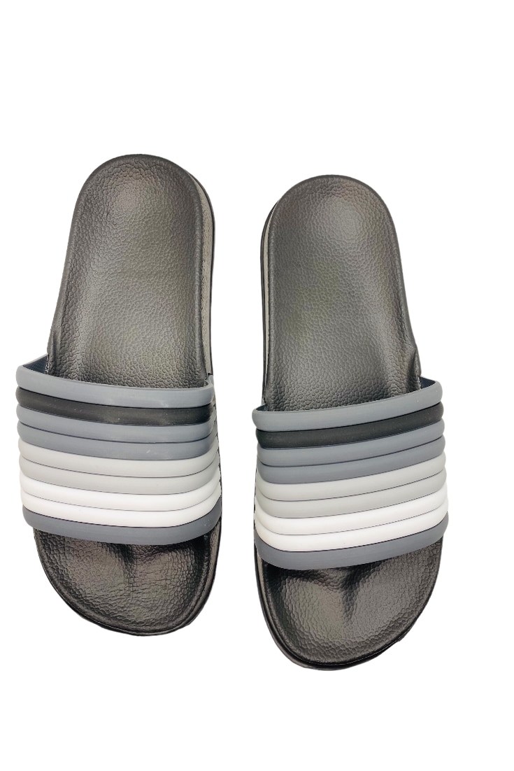 Papuci de plaja sau piscina pentru barbati, Tecos, negru carbon ...