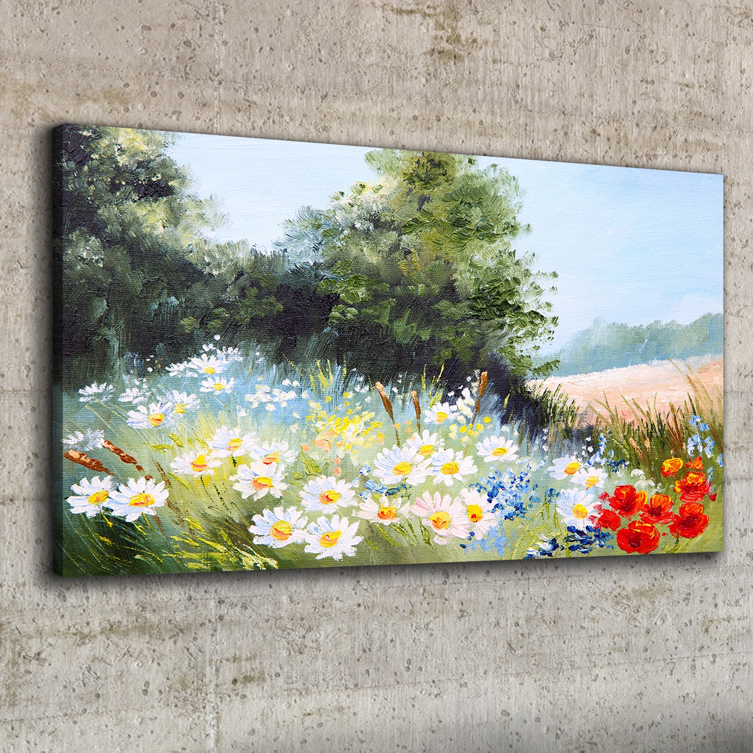 Tablou pe canvas, Coloray, Rama lemn, Pictura Flori Copaci Natura ...