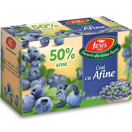 Ceai din fructe cu 50% Afine, 20plicuri, Laboratoarele Fares - eMAG.ro
