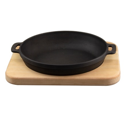 Tava din fonta cu suport lemn MAYSTERNYA 20xh4cm - eMAG.ro