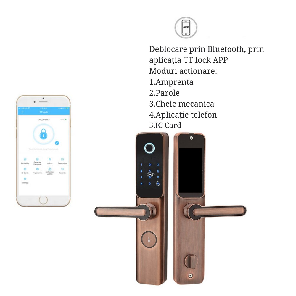 Yala Smart Virovetix, Wi-fi, acces din aplicatie TTLock, card acces ...