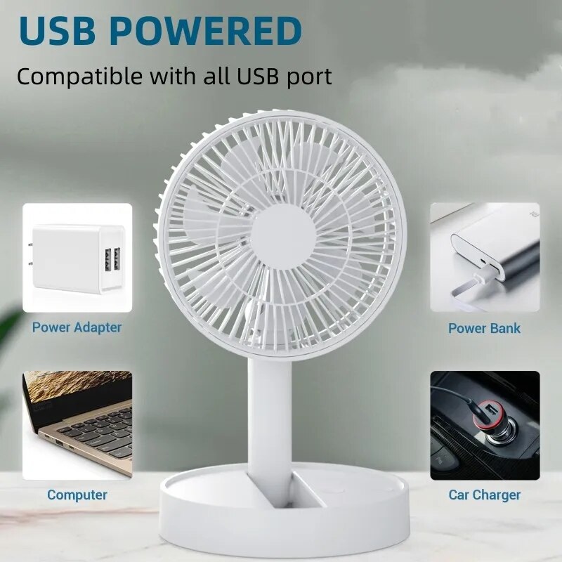 Ventilator portabil pentru birou, NEVERMORE, brat extensibil, pliabil ...