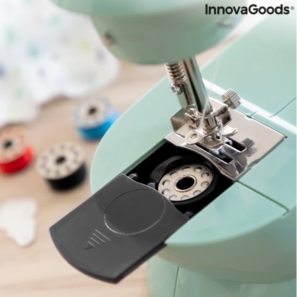 Mini masina de cusut, InnovaGoods, Electrica, Cusatura dubla, 2 viteze ...