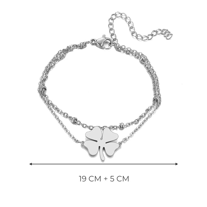 Bratara dama, dublata, model lucky, pandantiv trifoi norocos, cu ...