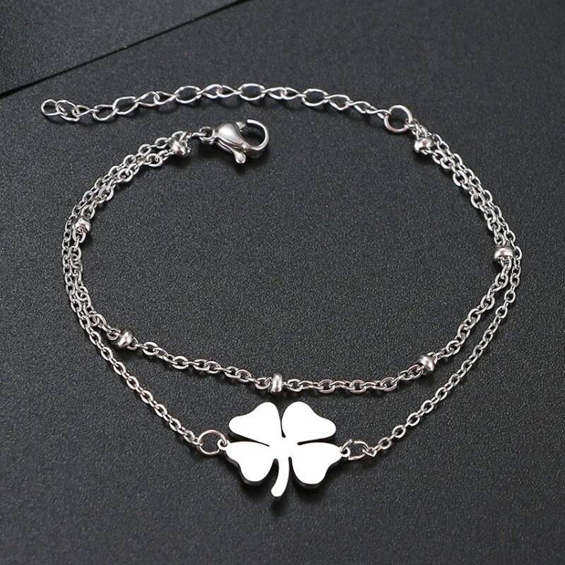 Bratara dama, dublata, model lucky, pandantiv trifoi norocos, cu ...