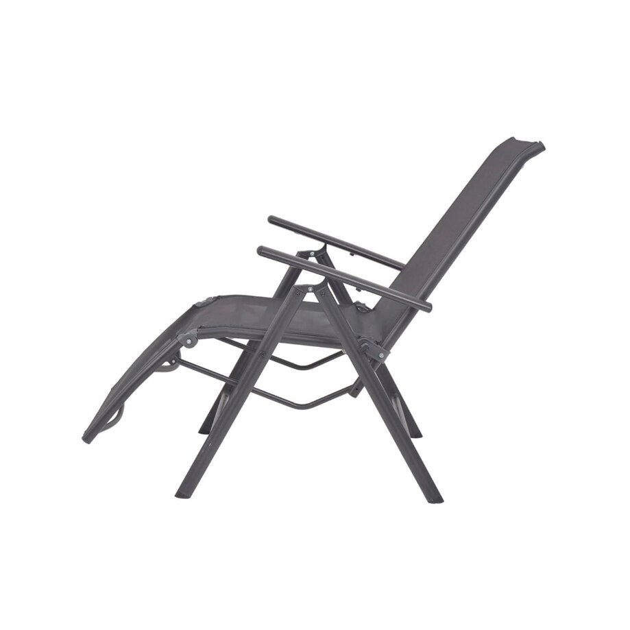 Scaun rabatabil pentru, terasa Livarno, textilena, Negru, L58 x H110 x ...