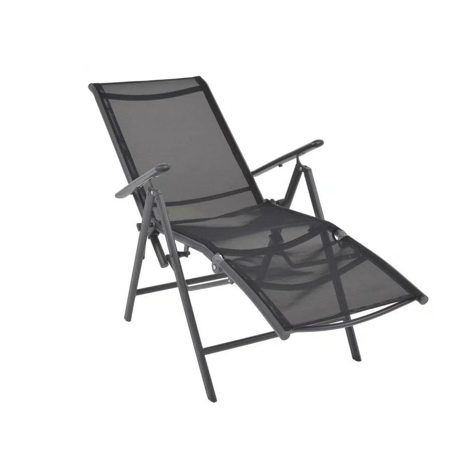 Scaun rabatabil pentru, terasa Livarno, textilena, Negru, L58 x H110 x ...