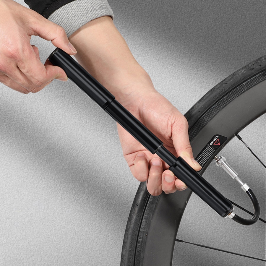 Pompa de aer manuala, sundiguer, pentru umflat roti, portabil, negru ...