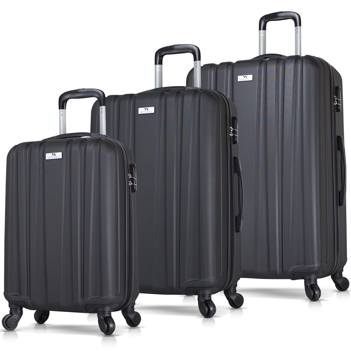 Set trolere MYVALICE MV2915, Negru, 57 x 33 x 24 cm / 66 x 43 x 28 cm ...
