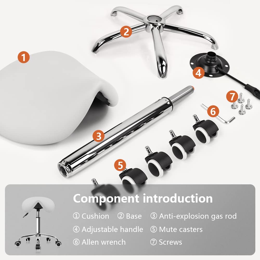 Scaun tip sa, salon, cosmetica, coafor, frizerie, hidraulic, alb, Teox ...