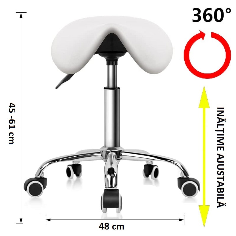 Scaun tip sa, salon, cosmetica, coafor, frizerie, hidraulic, alb, Teox ...