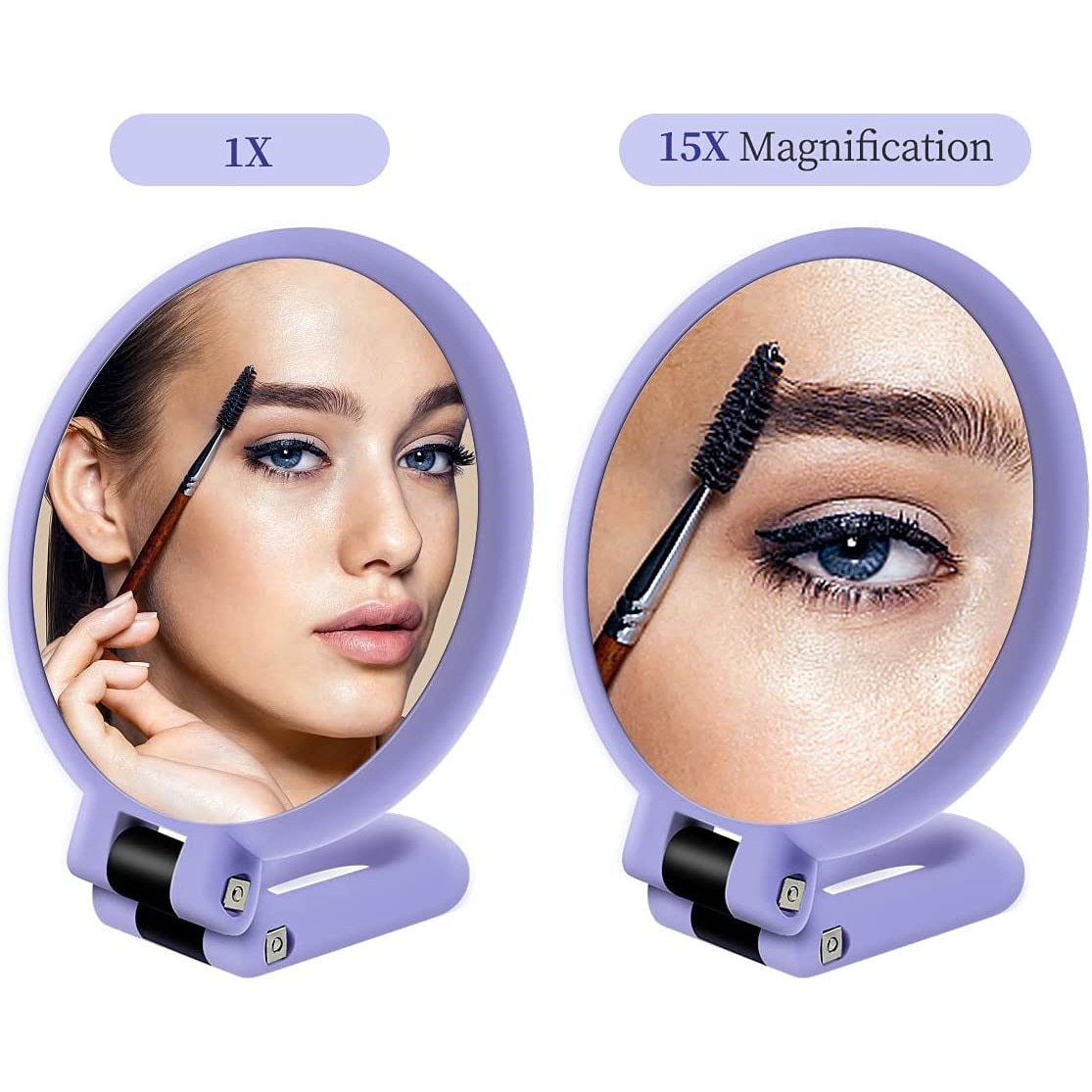 Oglinda portabila, ABS, Marire 1X/15X, Rotatie 360°, Violet - eMAG.ro