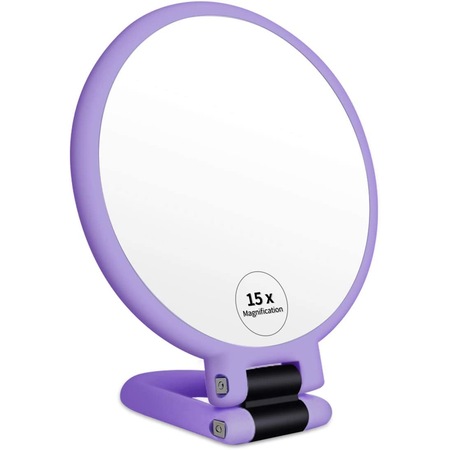 Oglinda portabila, ABS, Marire 1X/15X, Rotatie 360°, Violet - eMAG.ro