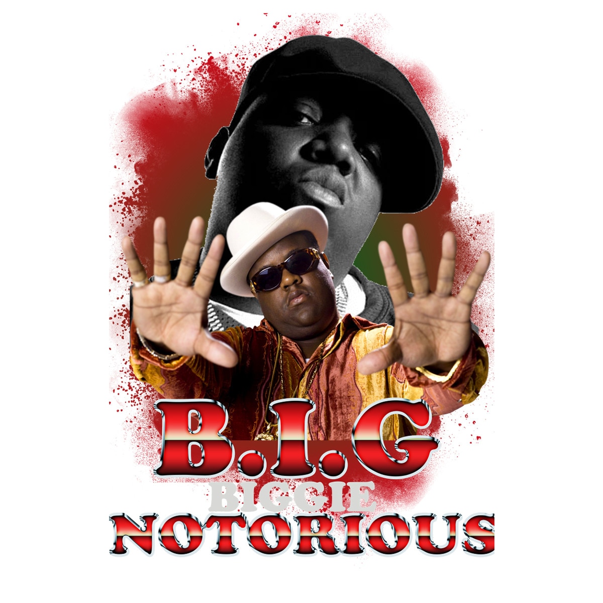 Sticker decorativ perete, The B.I.G Biggie Notorious, lungime 35 cm ...