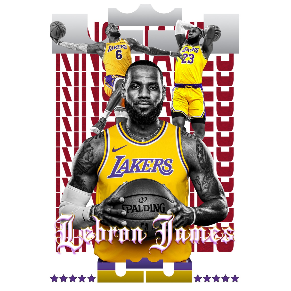 Sticker decorativ perete, Lebron James, lungime 30 cm - eMAG.ro