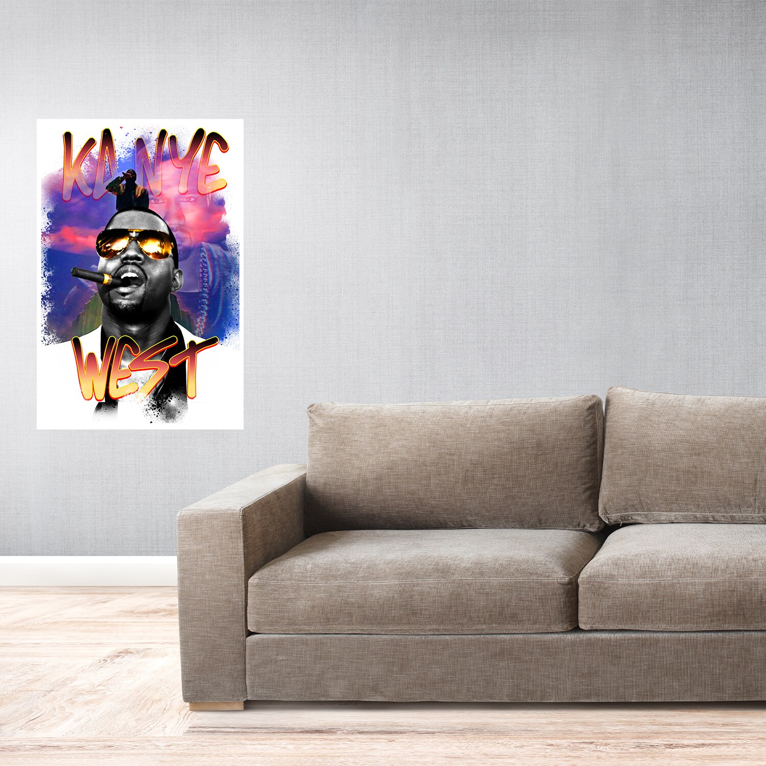 Sticker decorativ perete, Kanye West, lungime 30 cm - eMAG.ro