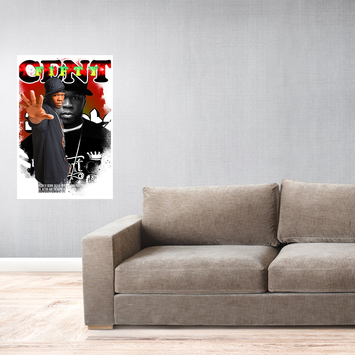 Sticker decorativ perete, Fifty cent, lungime 40 cm - eMAG.ro