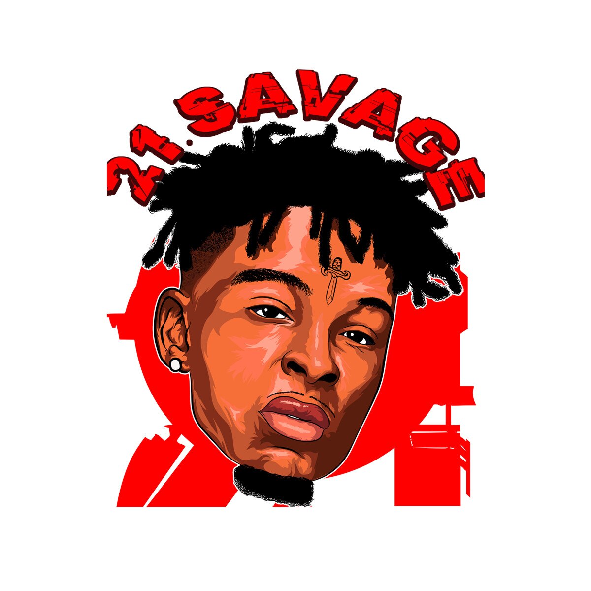 Sticker decorativ perete, 21 Savage model 4, lungime 40 cm - eMAG.ro