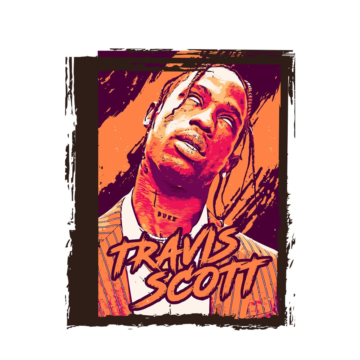 Sticker decorativ perete, Travis Scott, lungime 30 cm - eMAG.ro