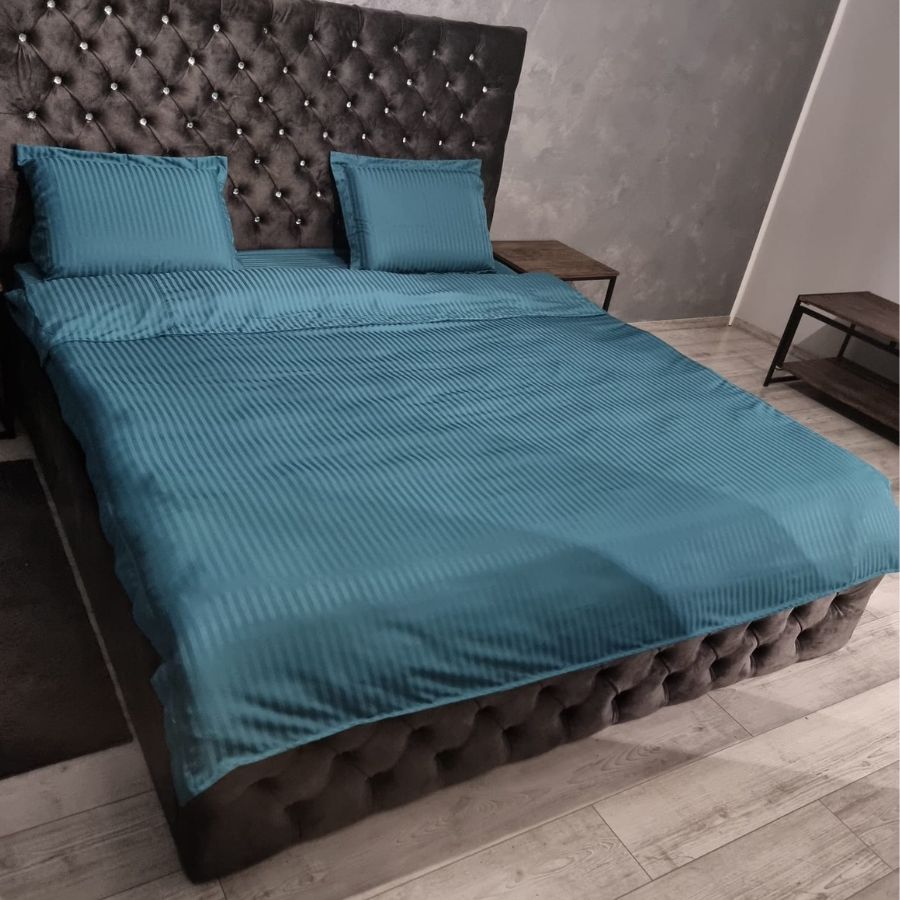 Lenjerie de pat N&H HomeCollection 100% bumbac, dunga damasc 1 cm ...