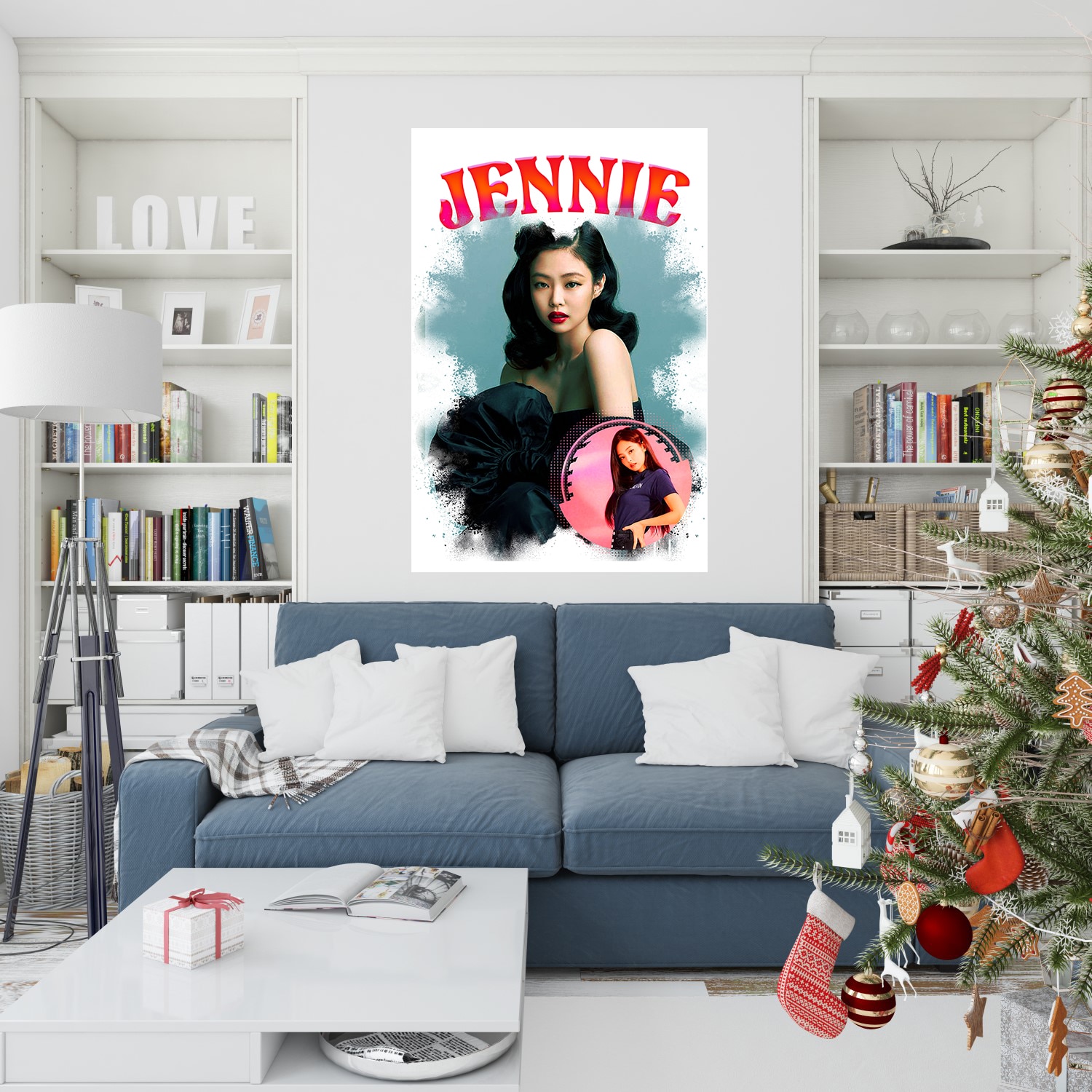 Sticker decorativ perete, K-Pop - Jennie Blackpink model 1, lungime 45 ...