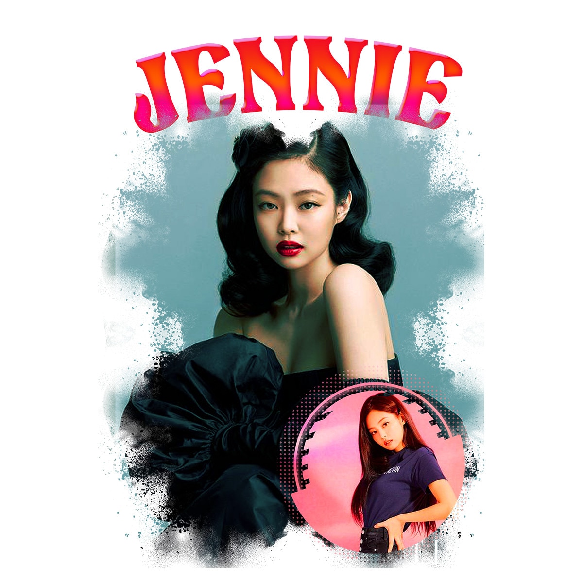 Sticker decorativ perete, K-Pop - Jennie Blackpink model 1, lungime 25 ...