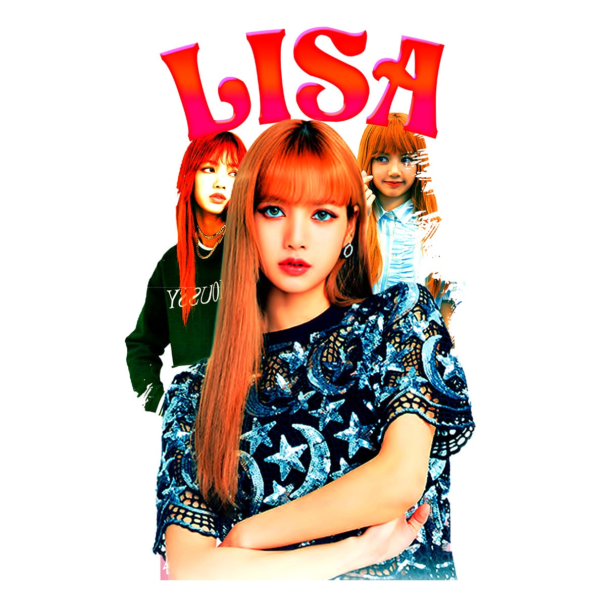 Sticker decorativ perete, K-Pop - Lisa Blackpink model 5, lungime 35 cm ...