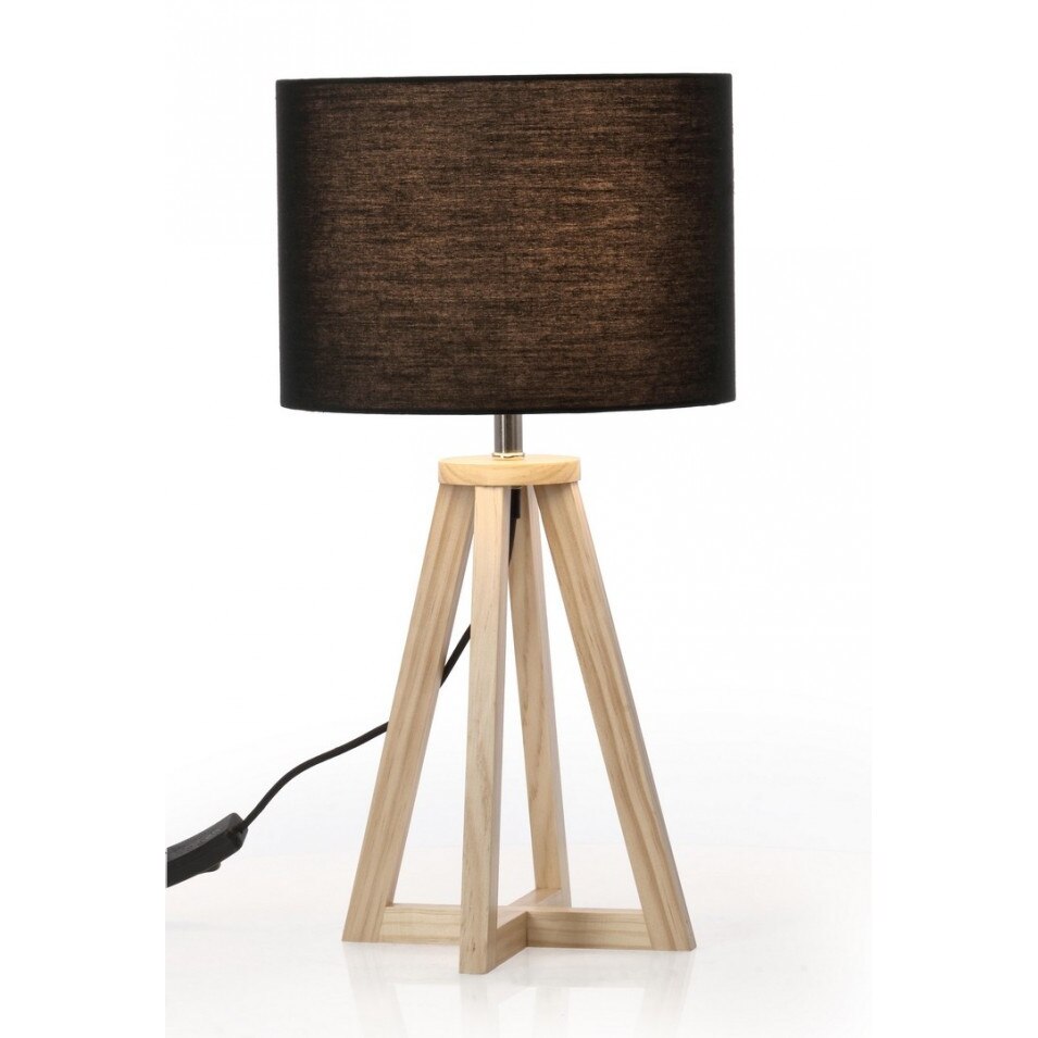 Set 2 veioze lemn bumbac negru Stoccolma 23x48.5 cm - eMAG.ro