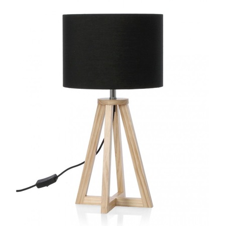 Set 2 veioze lemn bumbac negru Stoccolma 23x48.5 cm - eMAG.ro