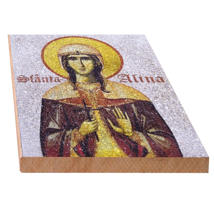 Icoana pe Coaja de Ou, Ecoart Movement, Sfanta Alina, sfant ocrotitor ...