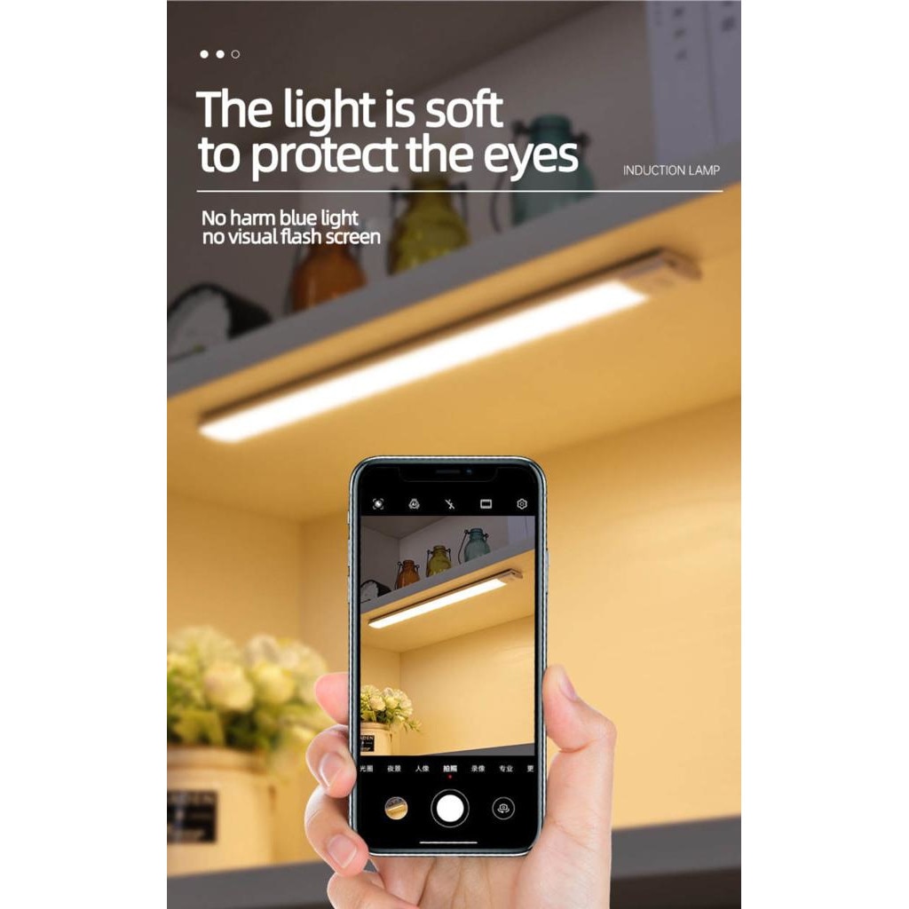 Lampa LED ULTRASLIM 0.9cm senzor de lumina si miscare, AHA PRINT, 3IN1 ...