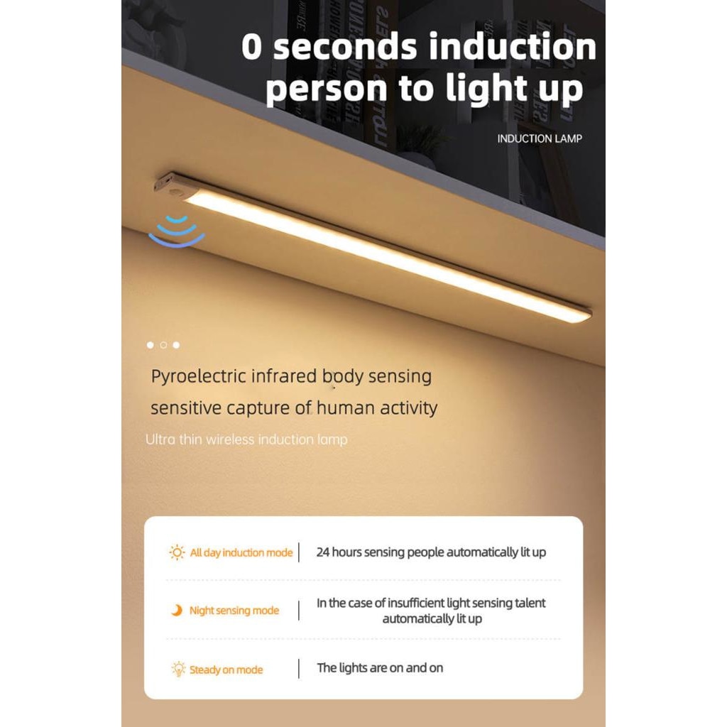 Lampa LED ULTRASLIM 0.9cm senzor de lumina si miscare, AHA PRINT, 3IN1 ...