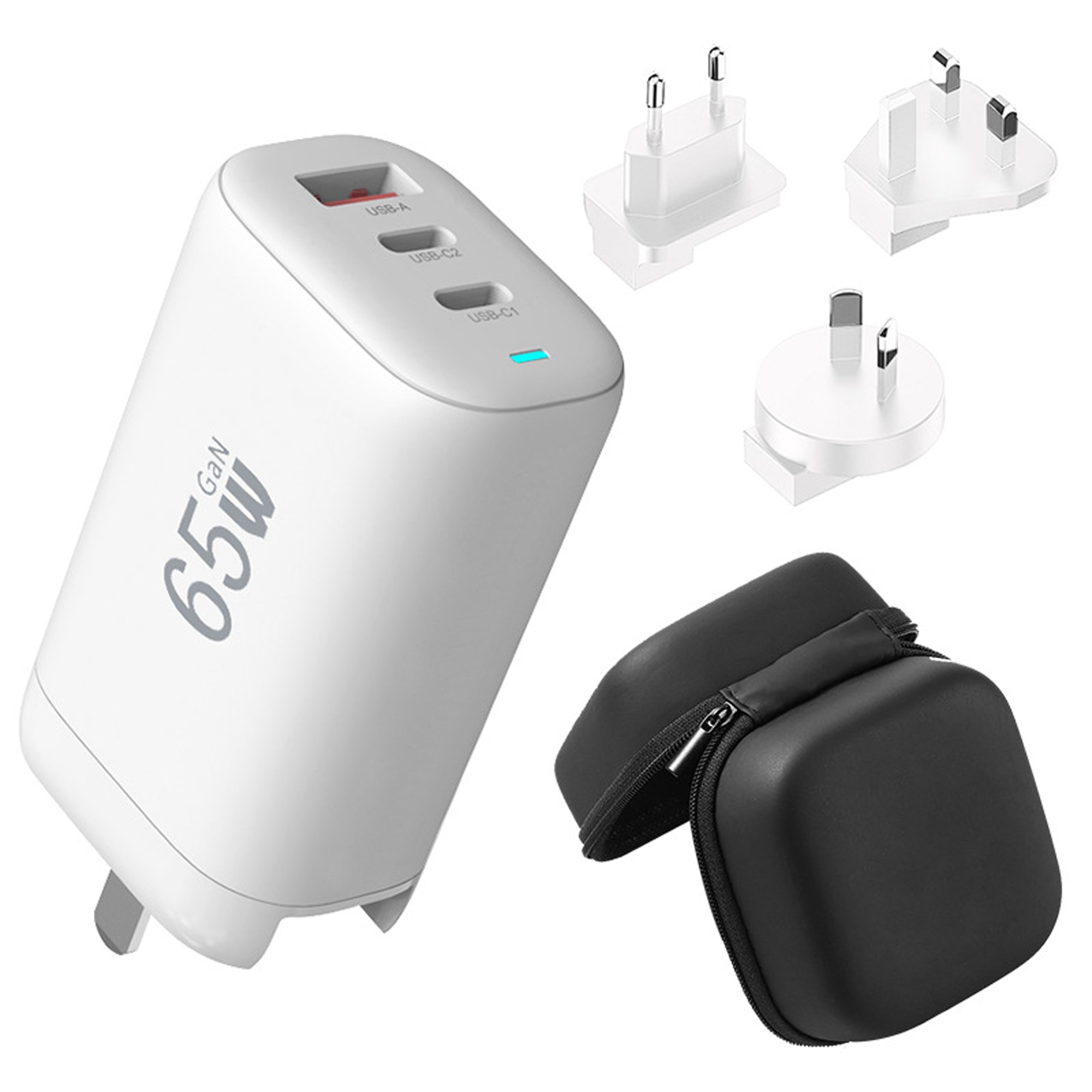 Incarcator Retea, 3 porturi, 65W Fast Charge - Type-C, 18 W Incarcare ...
