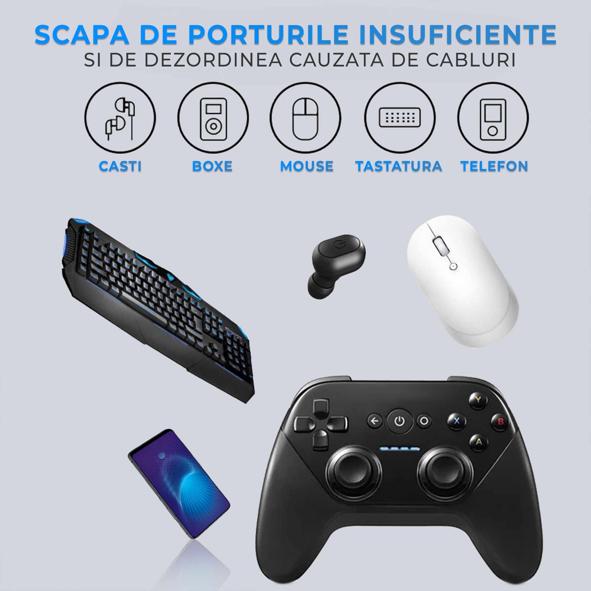 Adaptor Bluetooth Dongle Timebox, USB, Compatibil cu Dispozitive ...