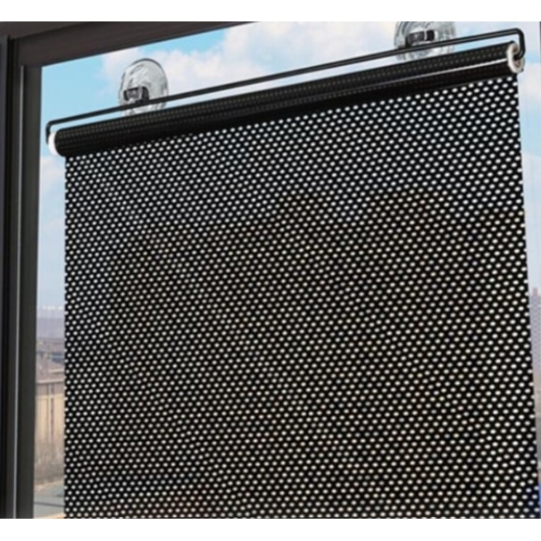 Parasolar auto retractabil cu 3 ventuze retractabil negru 68 cm x 125 ...