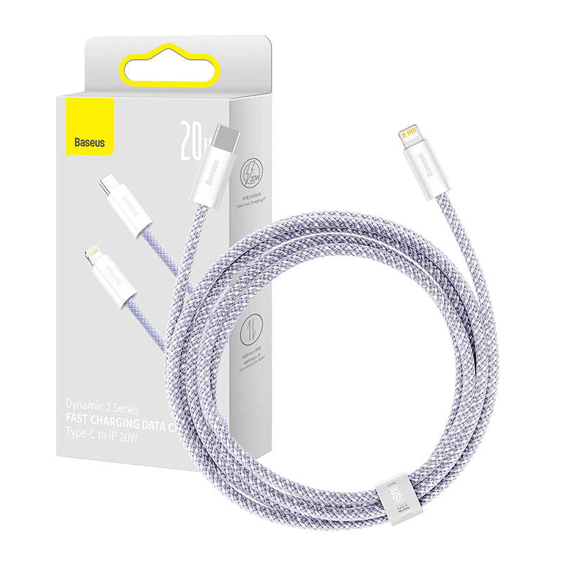 Cablu, Baseus, USB-C/Lightning, 20 W, 2 m, Violet - eMAG.ro