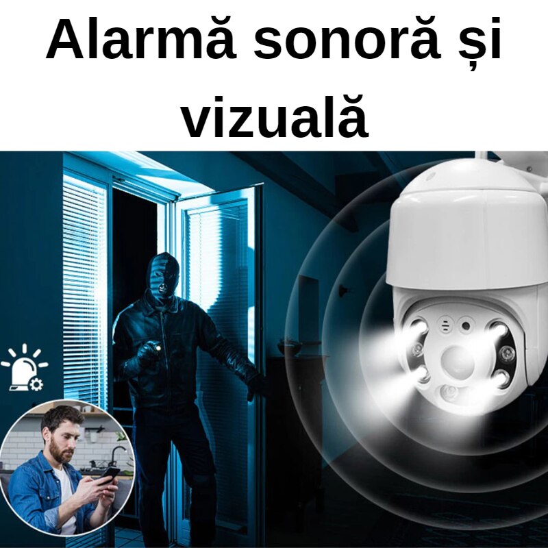 Външна Wi-Fi камера за наблюдение, FULL HD резолюция, инфрачервен нощен ...