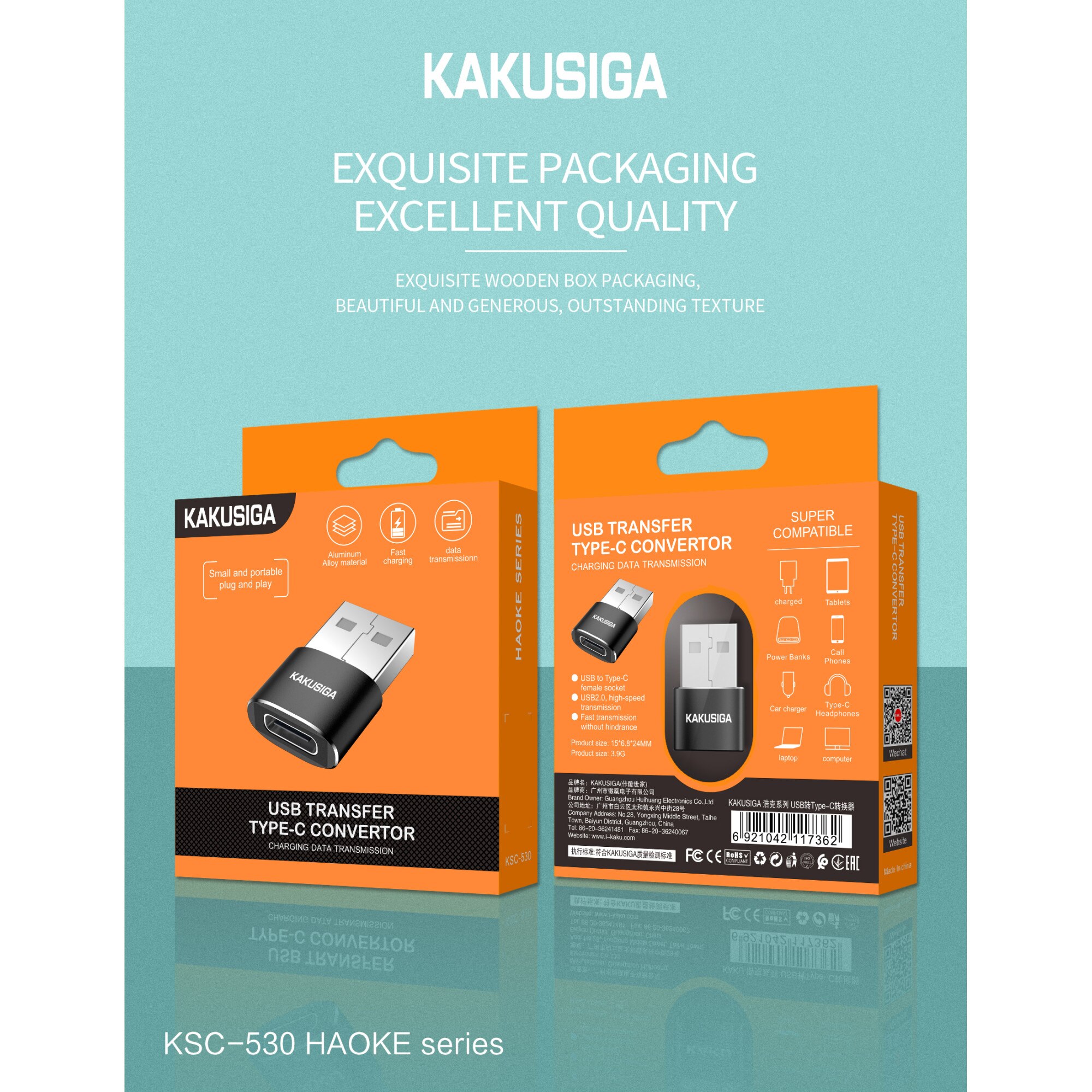 Адаптер Type-C към USB, Kakusiga KSC-530, черен - eMAG.bg