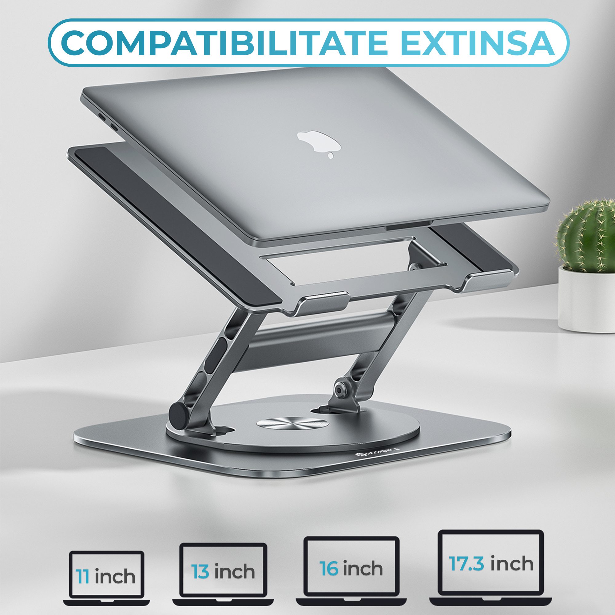 Suport laptop PadForce®, 9-17" inch, Rotire 360°, Ajustabil, Portabil ...