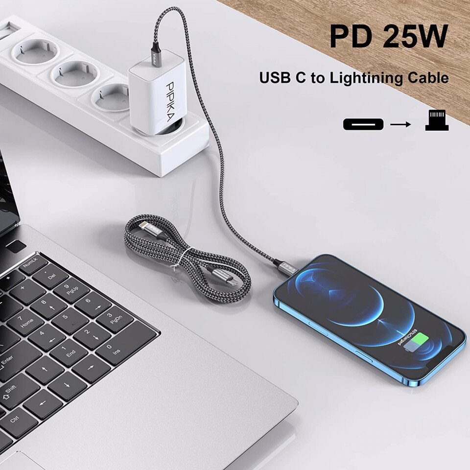 Set incarcator cu cablu USB tip C Pipika, 25 W, 9V/2.77A, 2 m - eMAG.ro