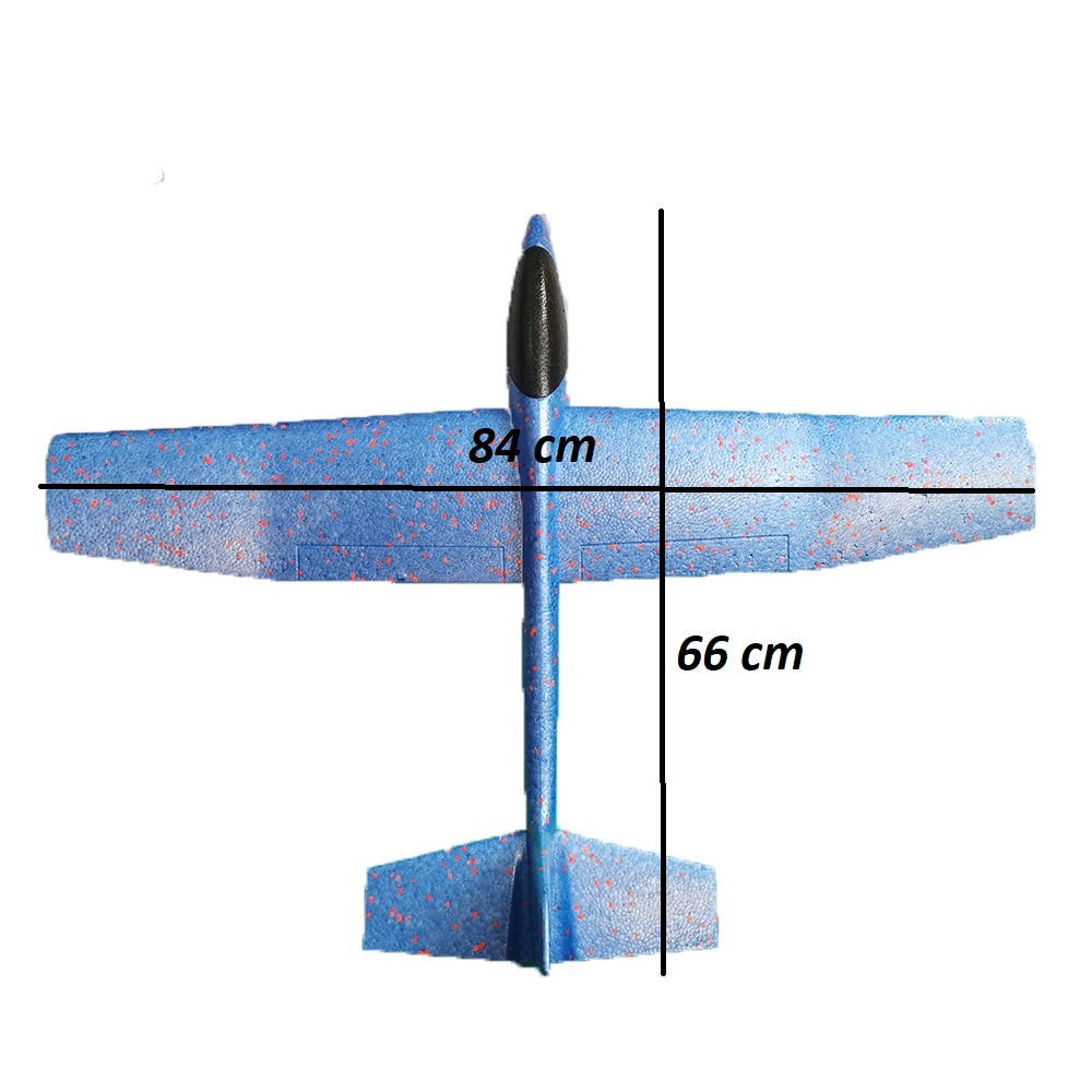 Avion Planor din polistiren, Urias, 84 CM, albastru, VisionXXI - eMAG.ro