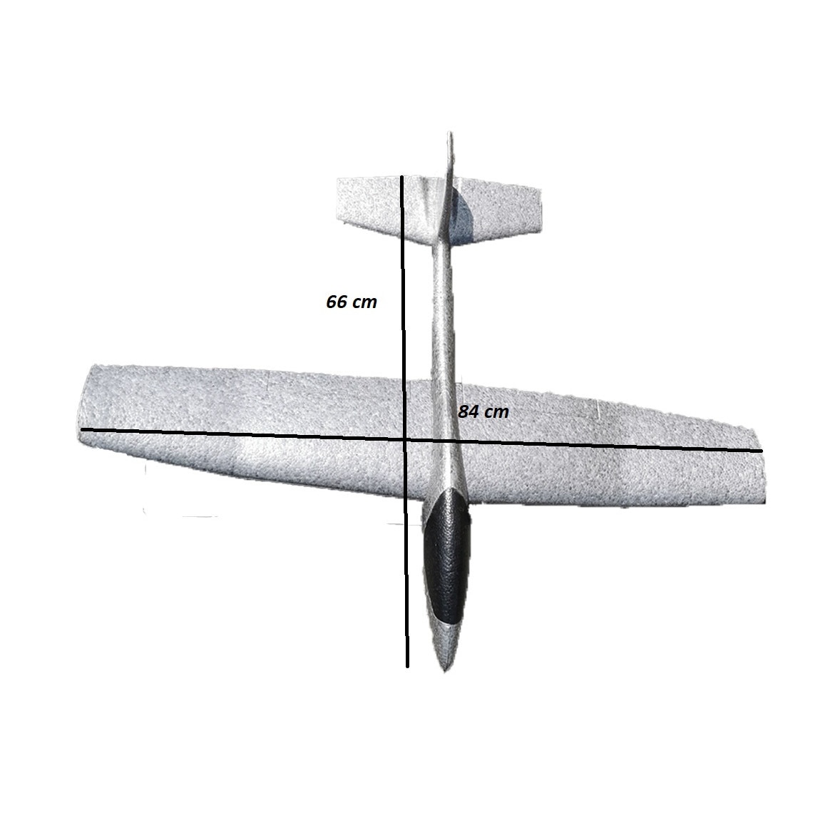 Avion Planor din polistiren, Urias, 84 CM, argintiu, VisionXXI - eMAG.ro