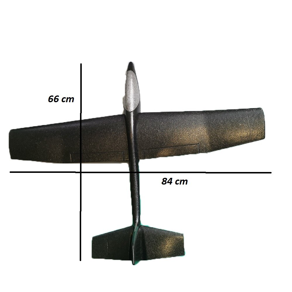 Avion Planor din polistiren, Urias, 84 CM, negru, VisionXXI - eMAG.ro